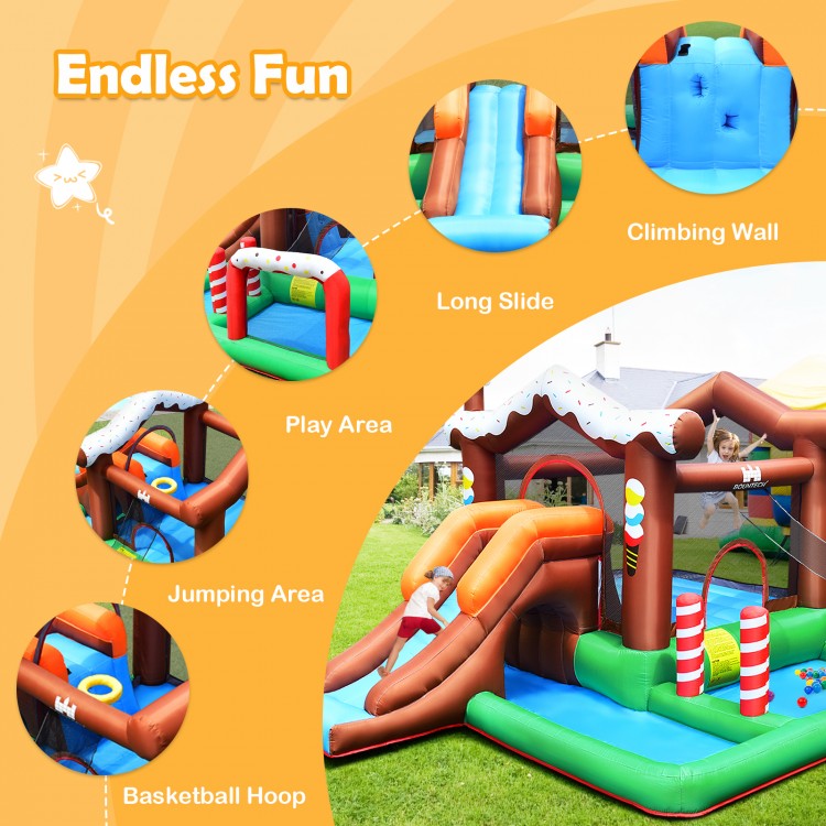 Kids Inflatable Bounce House Jumping Castle Slide Climber Bouncer with ...