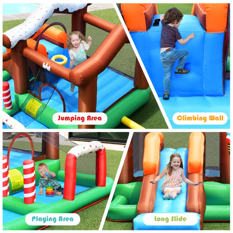 Kids Inflatable Bounce House Jumping Castle Slide Climber Bouncer with ...
