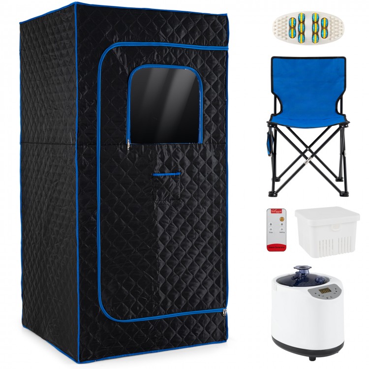 Portable Steam Sauna Box with 3L/1200W Fast-Heat Steamer and 15-Level ...