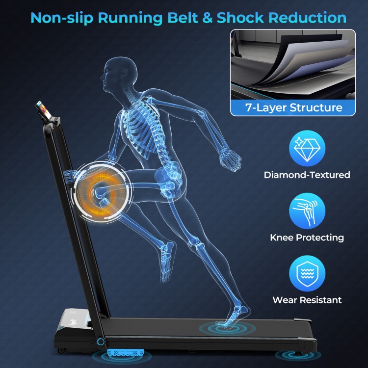 3 in 1 Folding Treadmill with Remote Control and LED Display - Costway