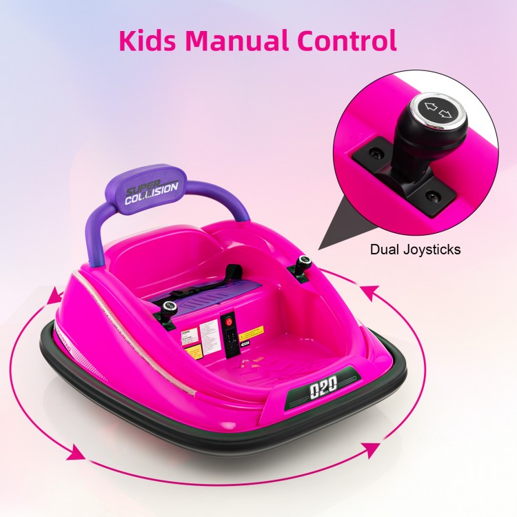 12V Kids Bumper Car Ride on Toy with Remote Control and 360 Degree Spin ...