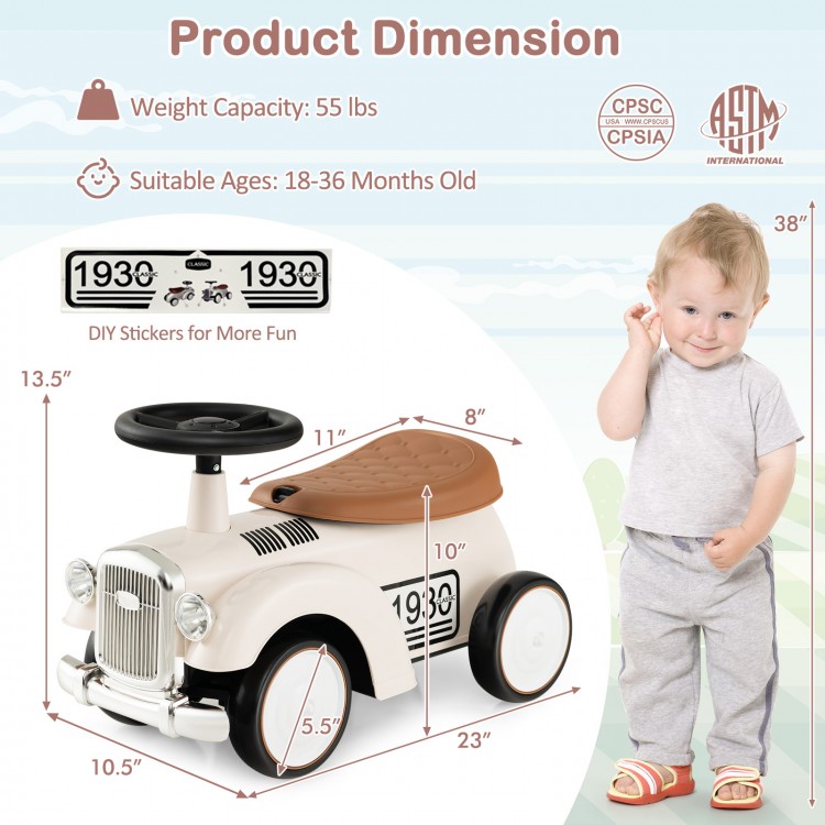 Kids Sit to Stand Vehicle with Working Steering Wheel and Under Seat ...