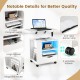 Nightstand Bedside Table Swivel Laptop Tray with Charging Station and ...